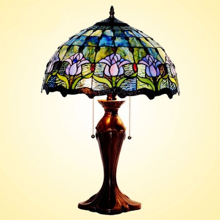 40 cm Lale Tiffany Vitray Masa Lambası - El Yapımı Şıklık ve Zarif ...